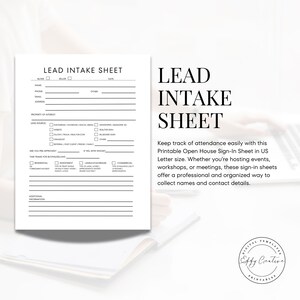 Printable Lead Intake Form for Realtors & Service Professionals ...