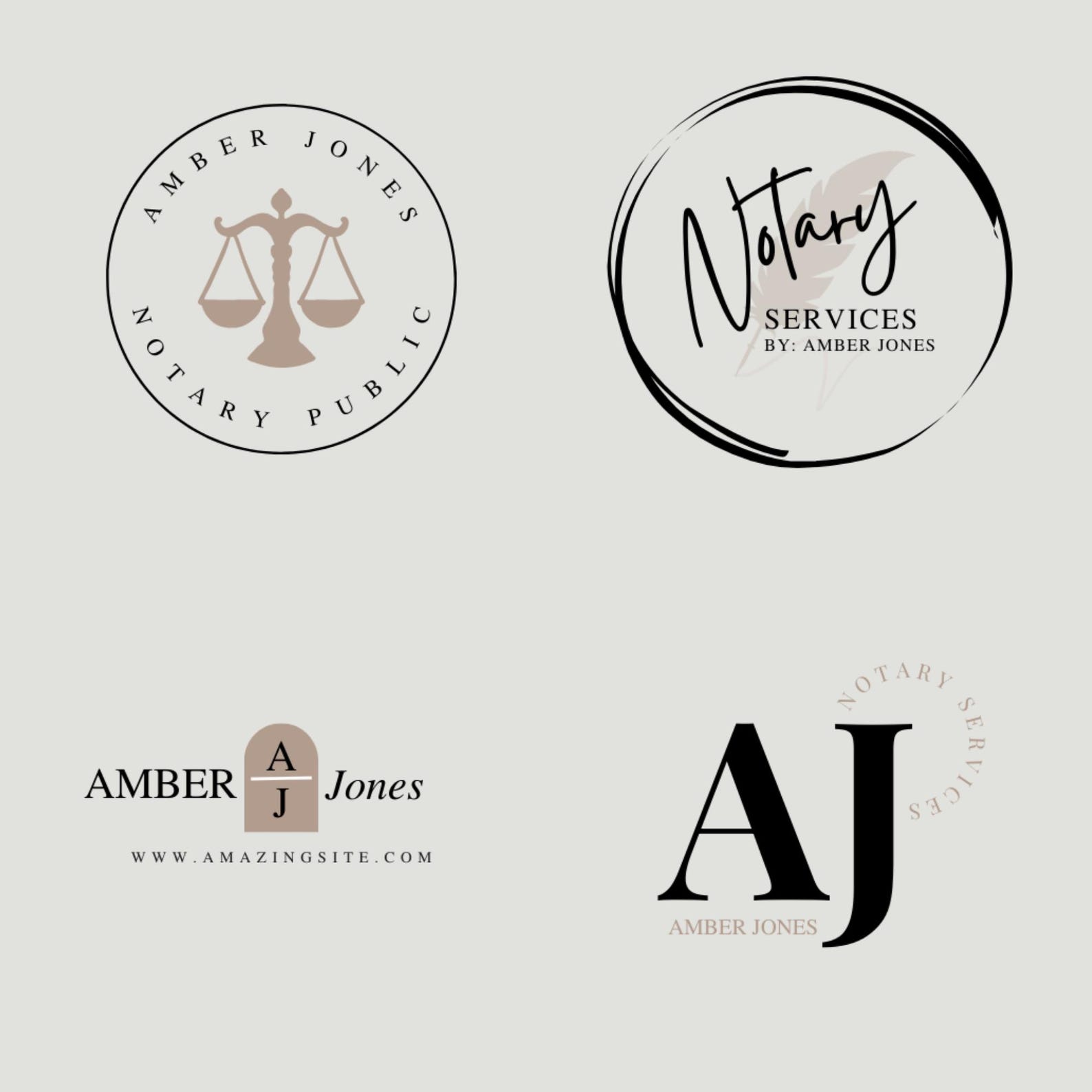 Notary Logo Designs: Elegant Business Templates (canva Editable) - Etsy