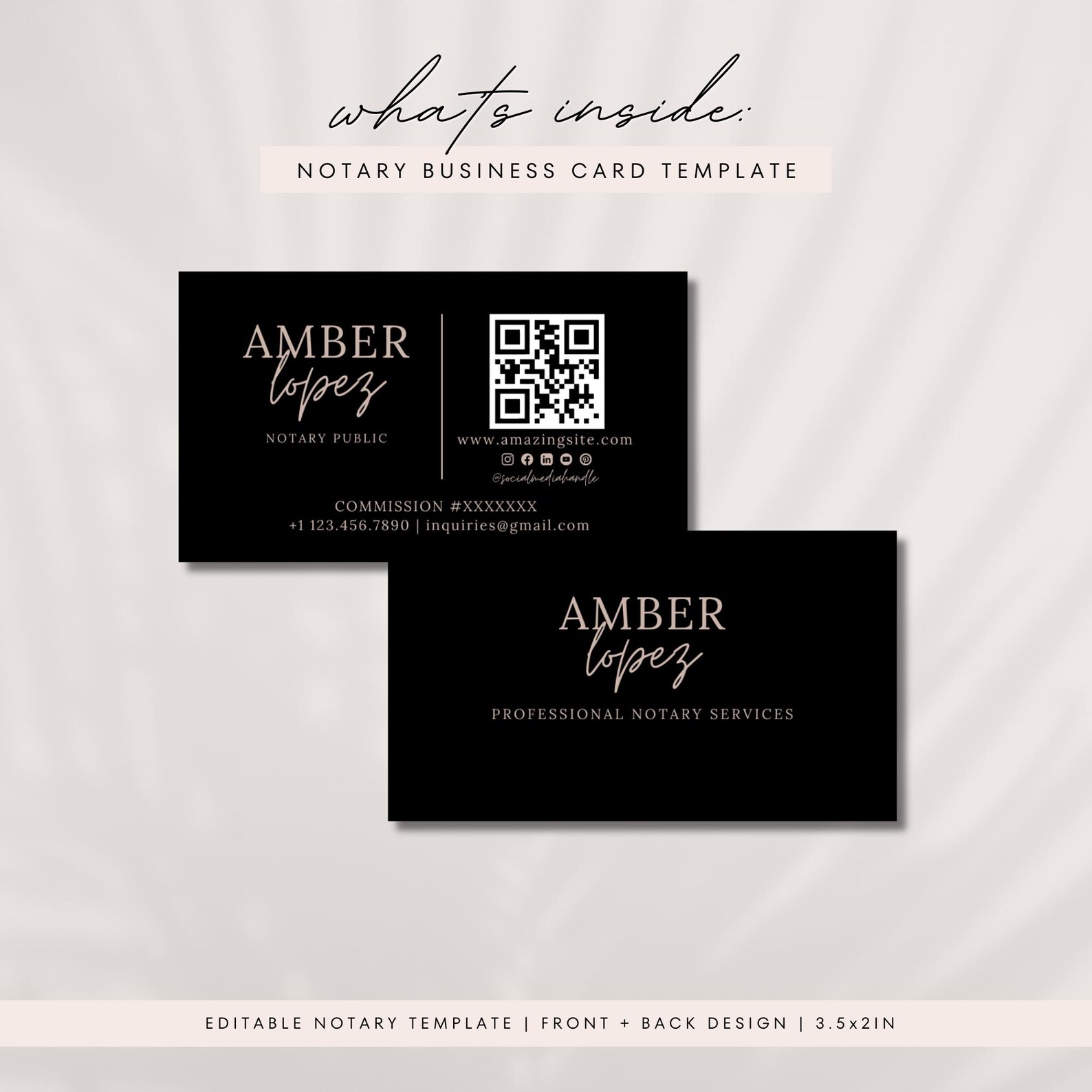 Notary Business Card Template: Modern Design (canva Template) - Etsy