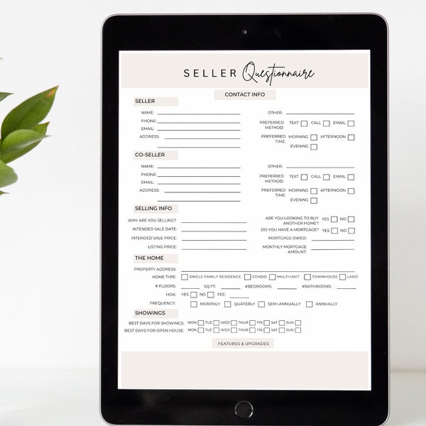Client Intake Form Real Estate - Etsy
