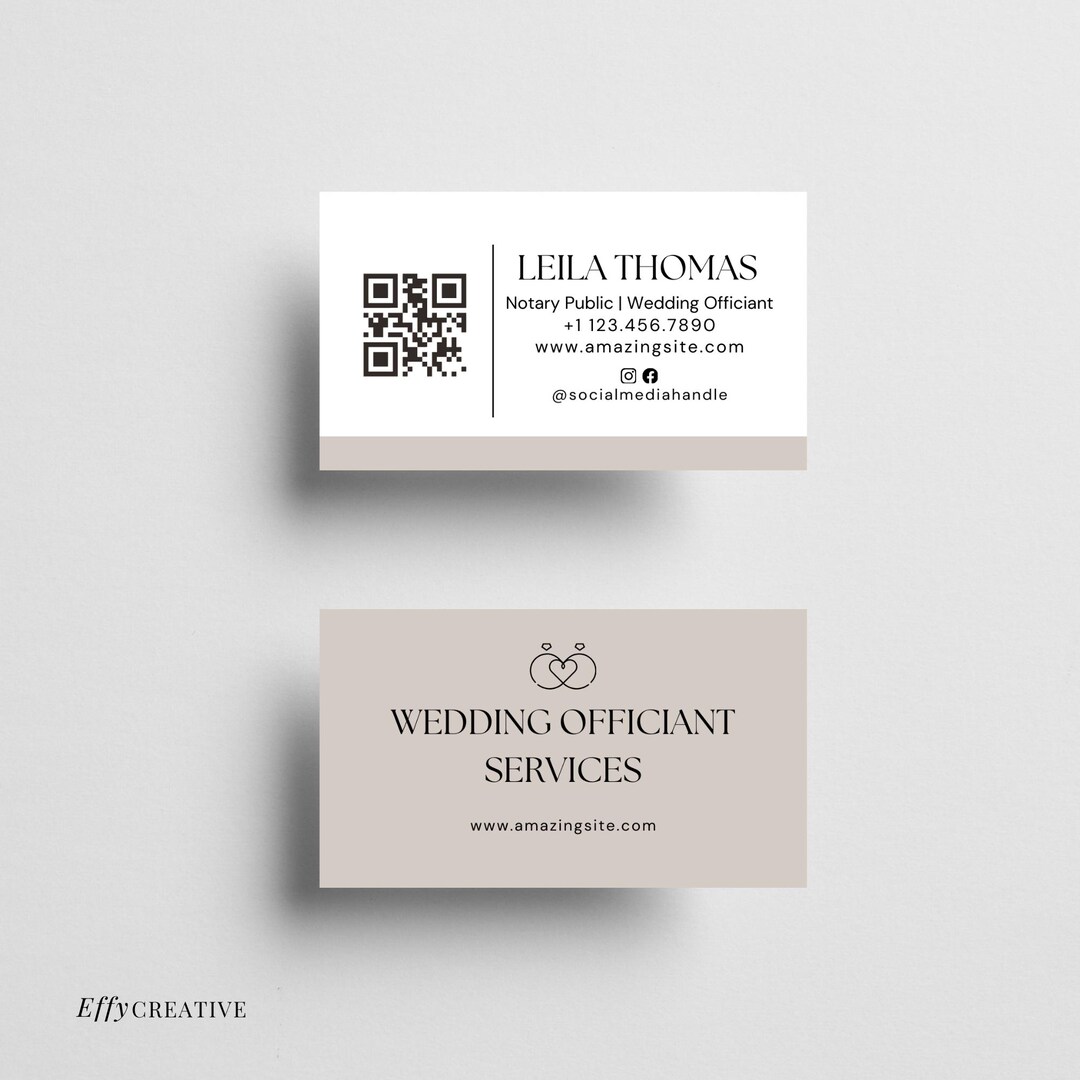 Notary Wedding Officiant Business Card | Modern Card Template | Canva ...