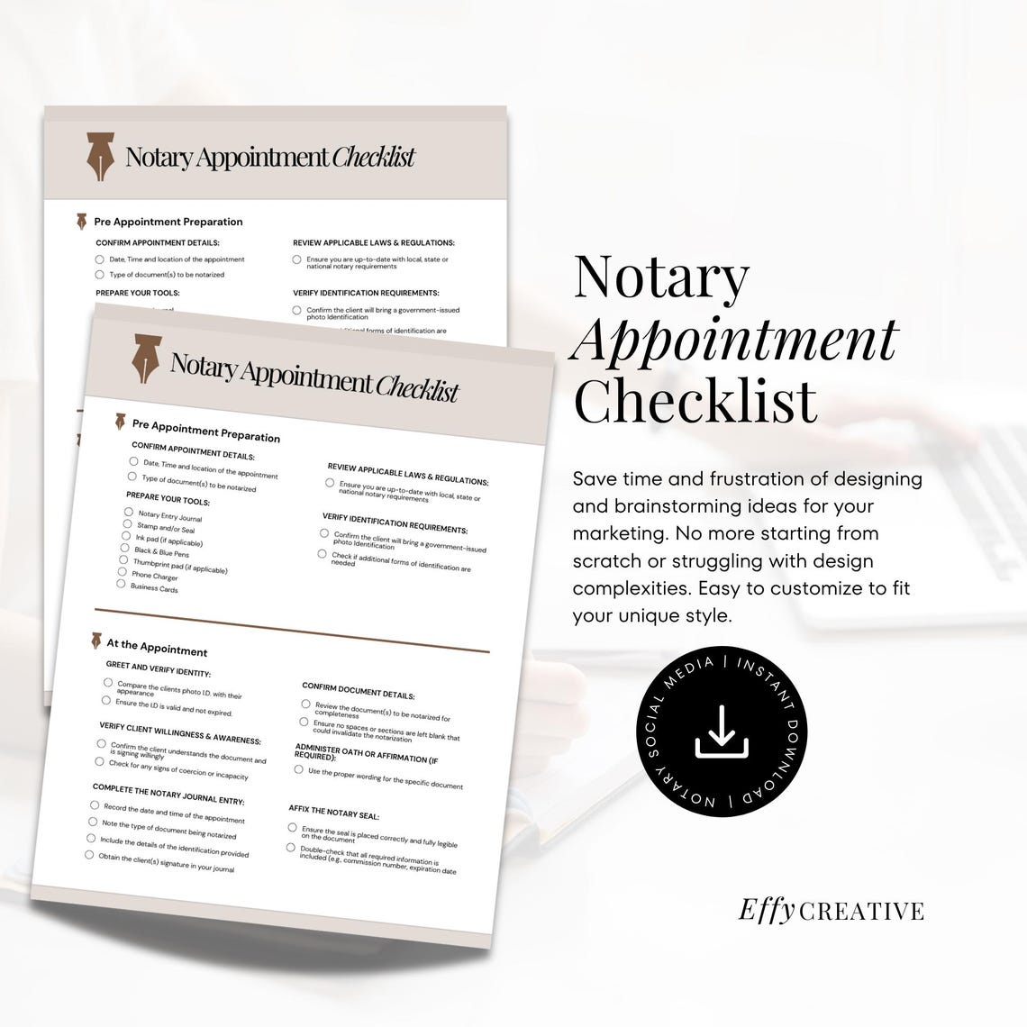 Notary Loan Signing Checklist Template: Editable Canva PDF Guide - Etsy