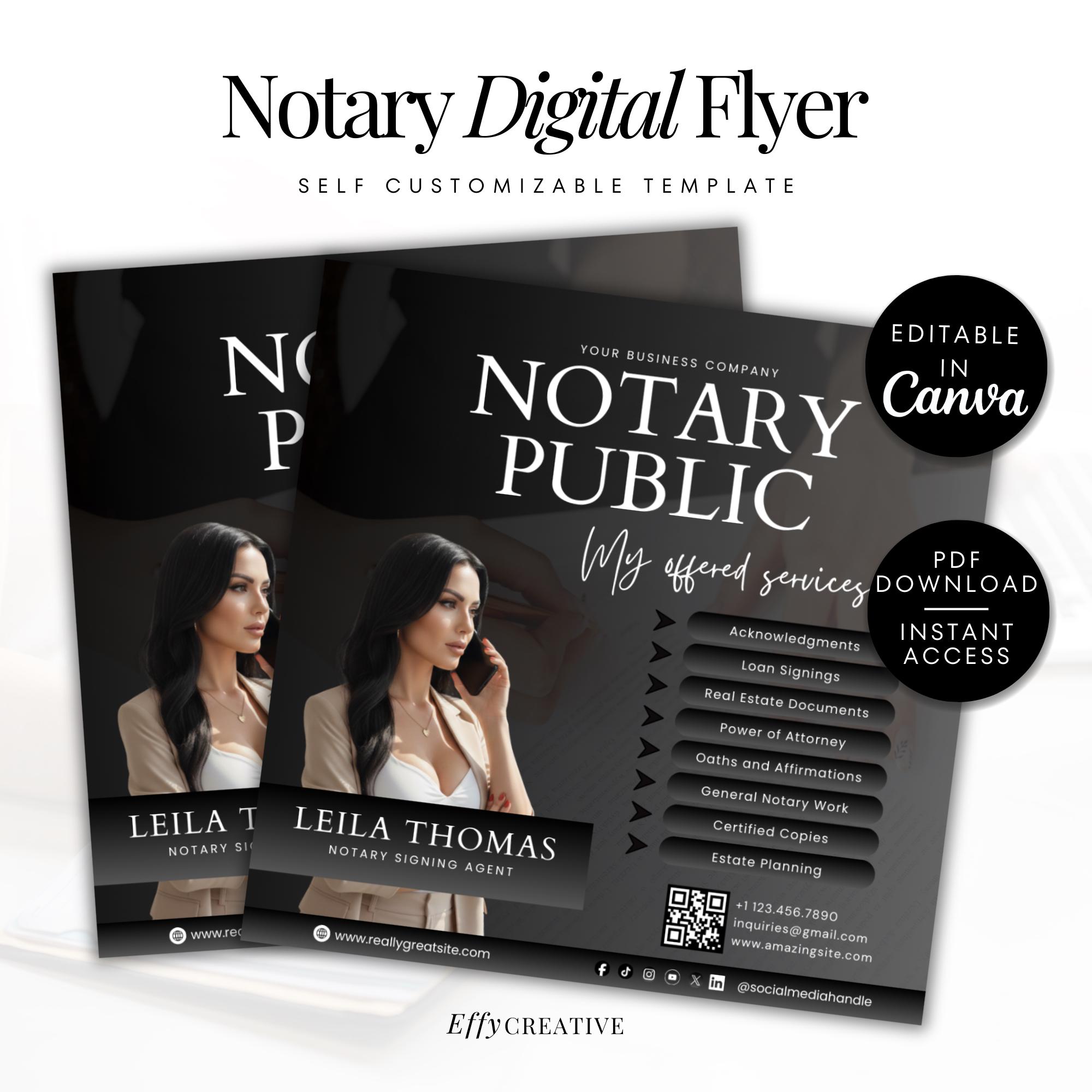 Notary Public Flyer Template | Notary Instagram Flyer Post | Mobile ...