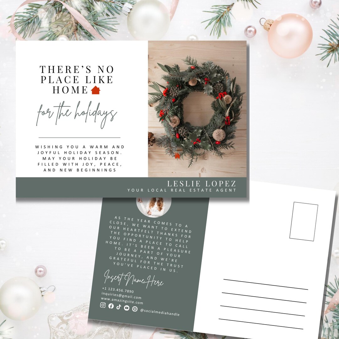Editable Christmas Holiday Card Template: Realtor Client Appreciation ...