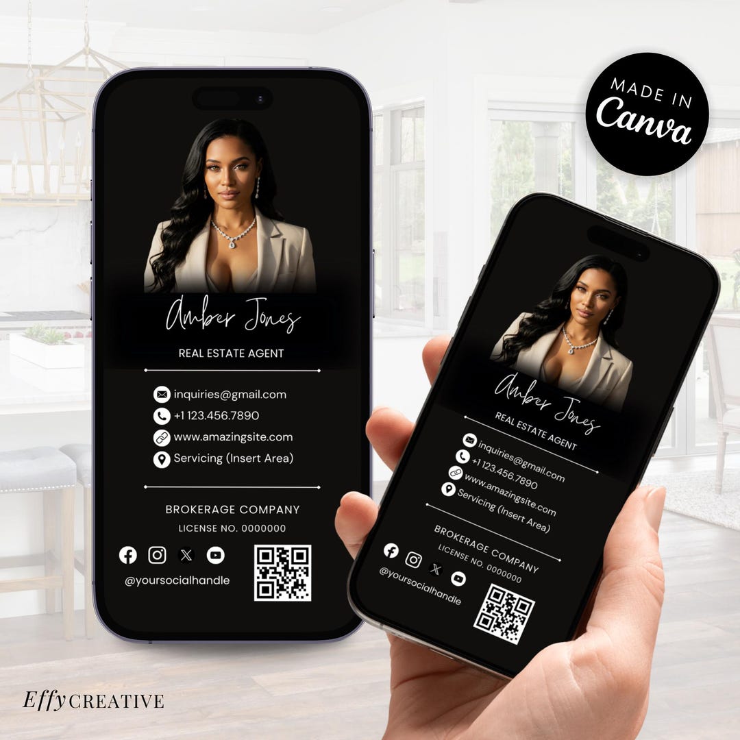 Realtor Digital Business Card Template: Editable Canva Design - Etsy