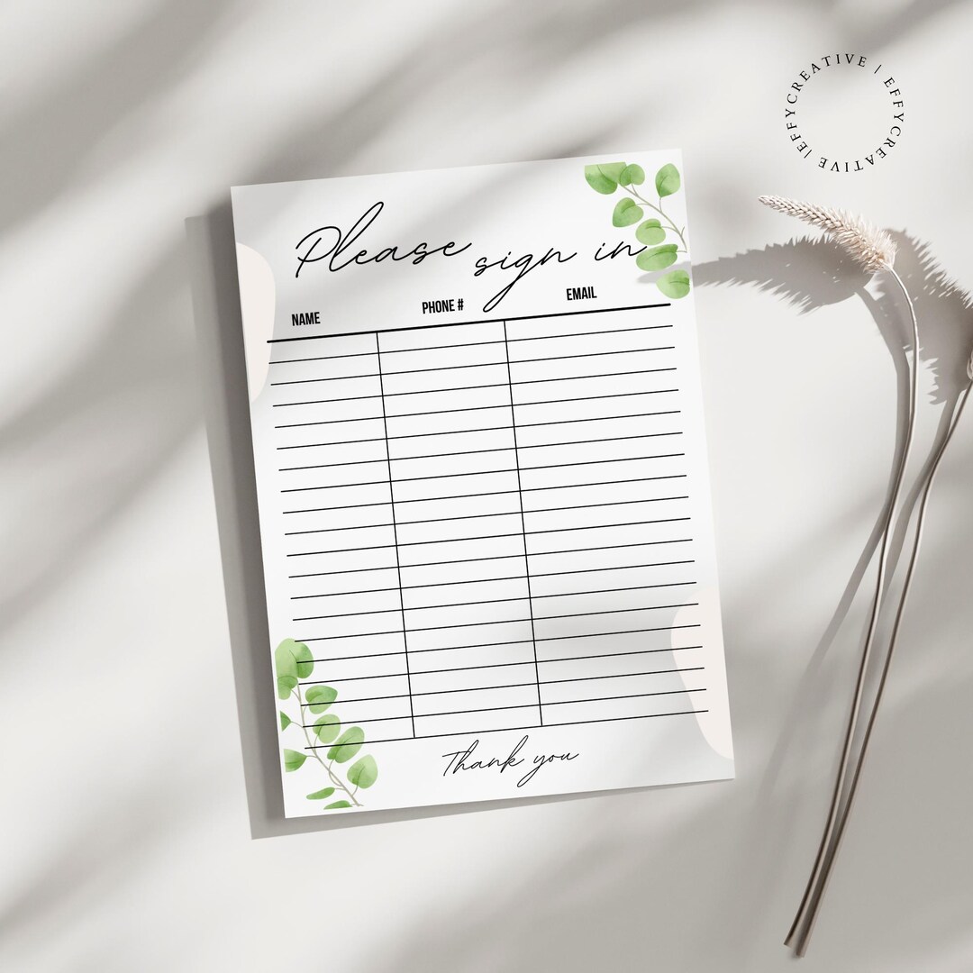 Welcome Please Sign in Template for Realtors Open House Sign in Sheet ...