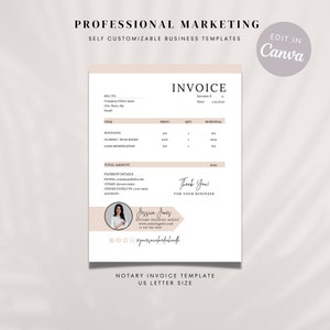 Notary Invoice Template, Notary Marketing, Notary Signing Agent Billing ...