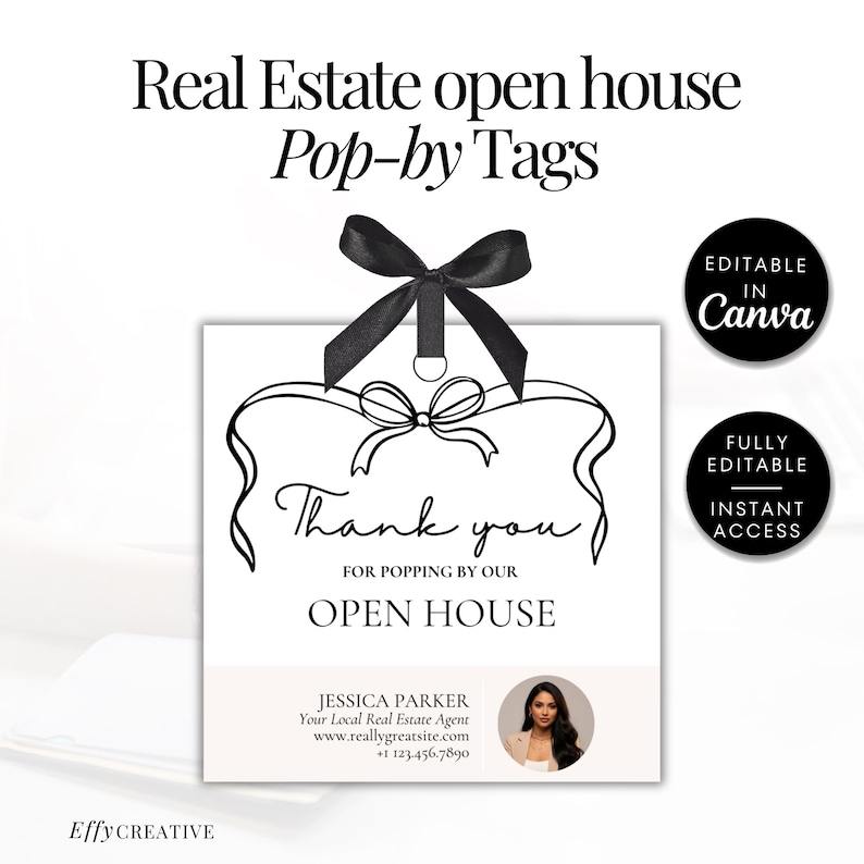 Real Estate Open House Pop by Tag: Editable Realtor Marketing | Canva ...
