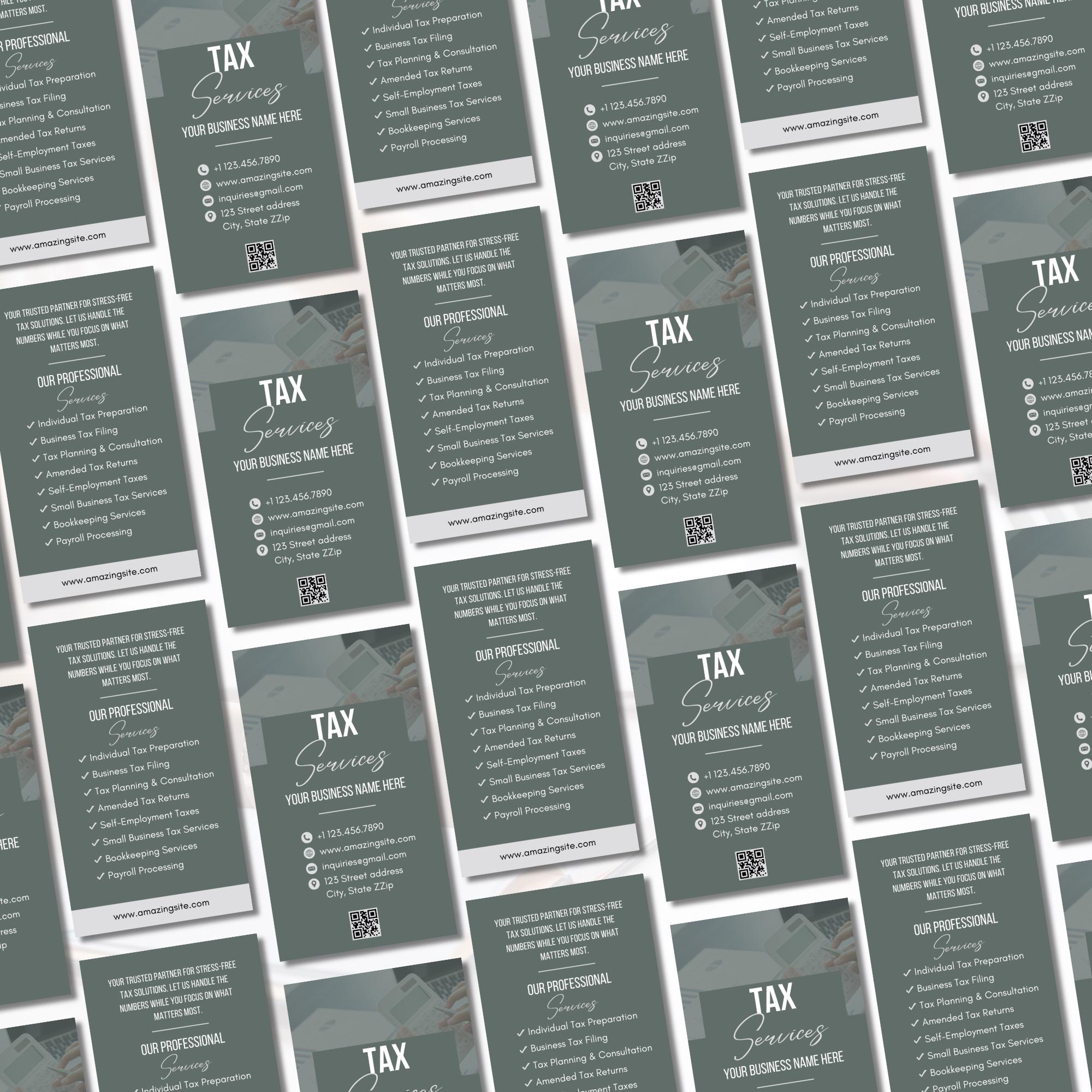 Tax Services Business Card Template: Editable Canva Design - Etsy