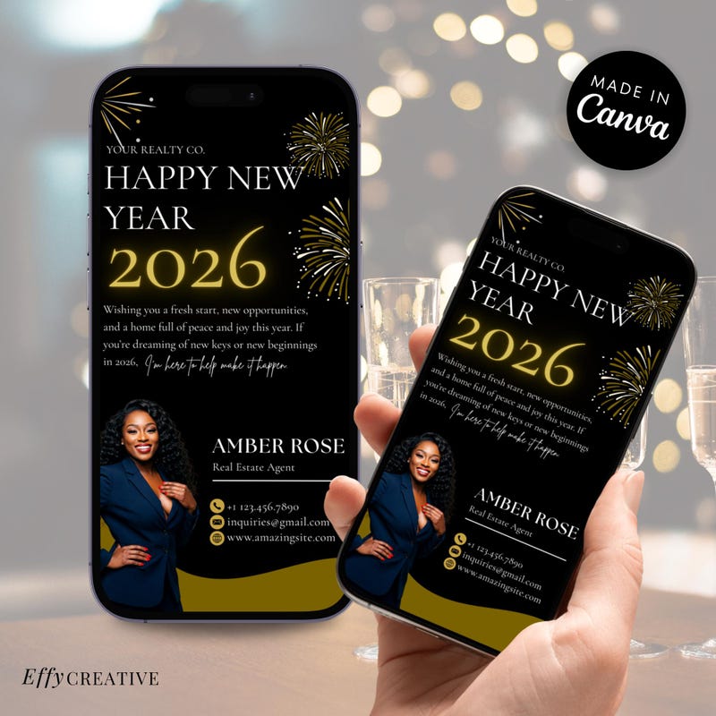 New Year Greeting Phone - Etsy