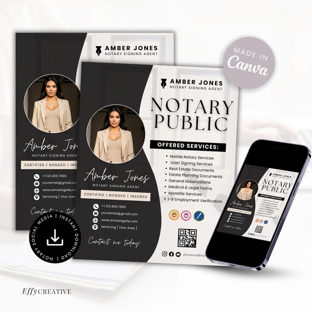 Notary Public Digital Flyer | Mobile Notary Instagram Post | Loan ...