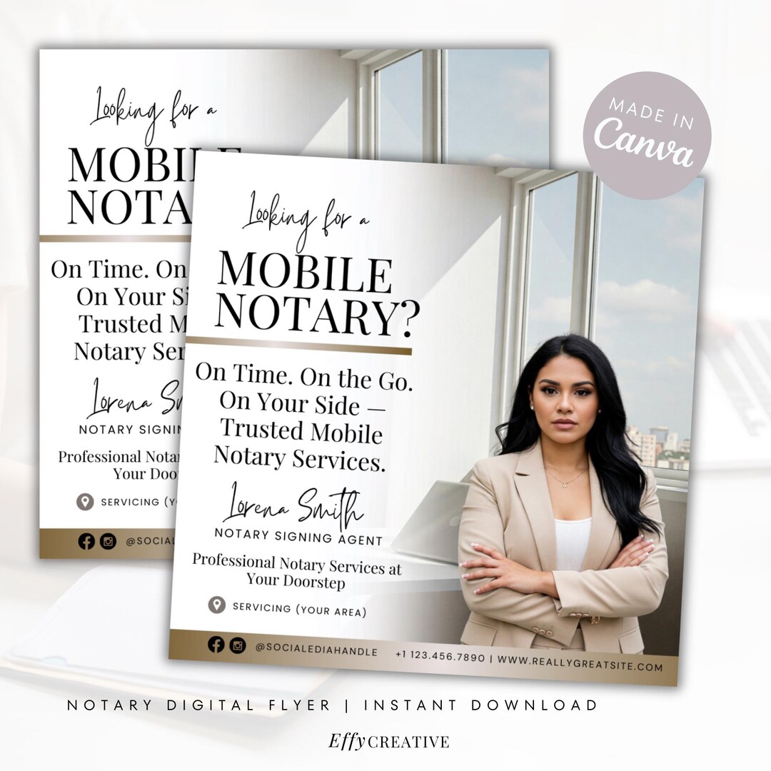 Notary Flyer Notary Marketing Notary Templates Notary Public Service ...