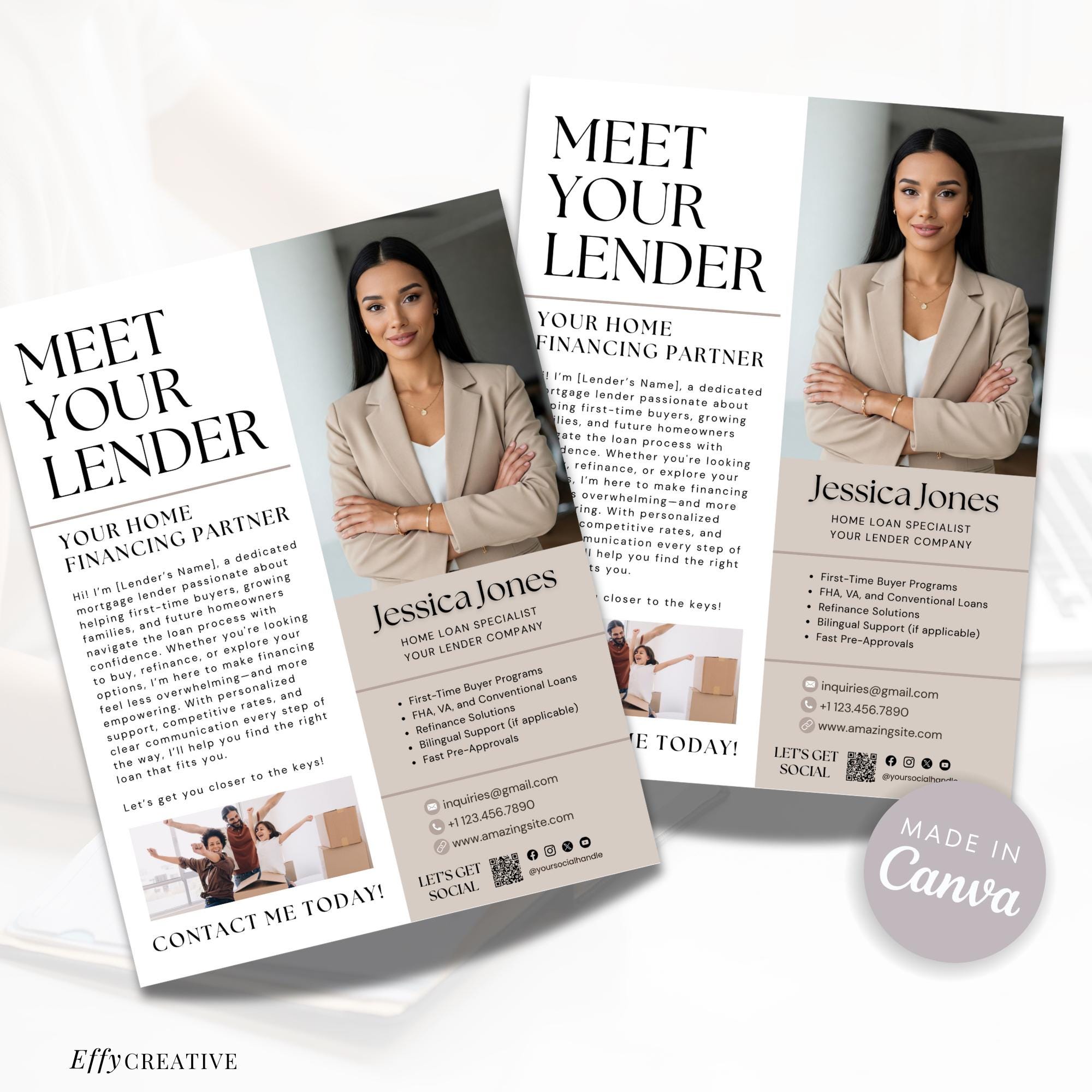 Mortgage Lender Flyer Canva Template: Loan Officer Marketing (editable ...