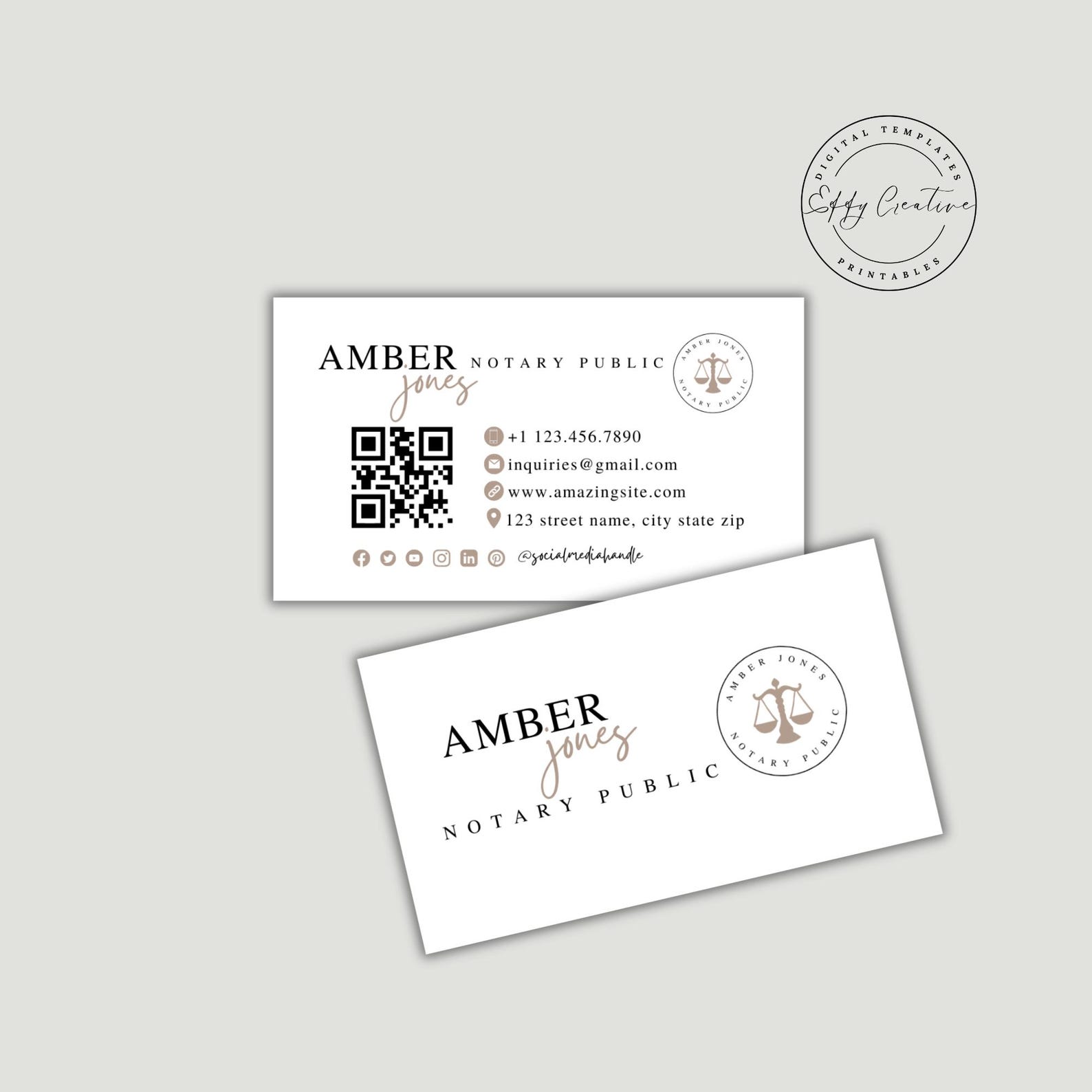 Notary Logo Designs: Elegant Business Templates (canva Editable) - Etsy