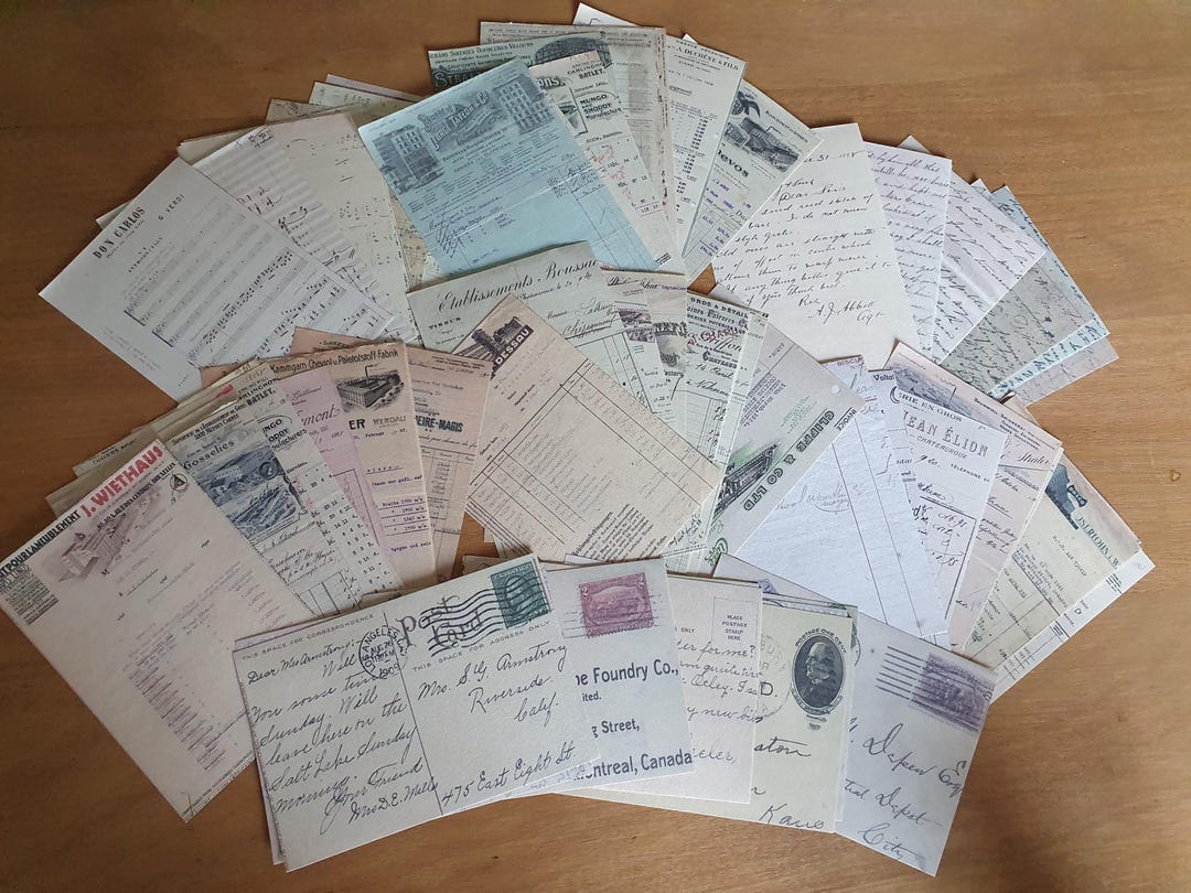 10 Vintage Receipts Invoices, Vintage Postcards, Vintage Papers for ...