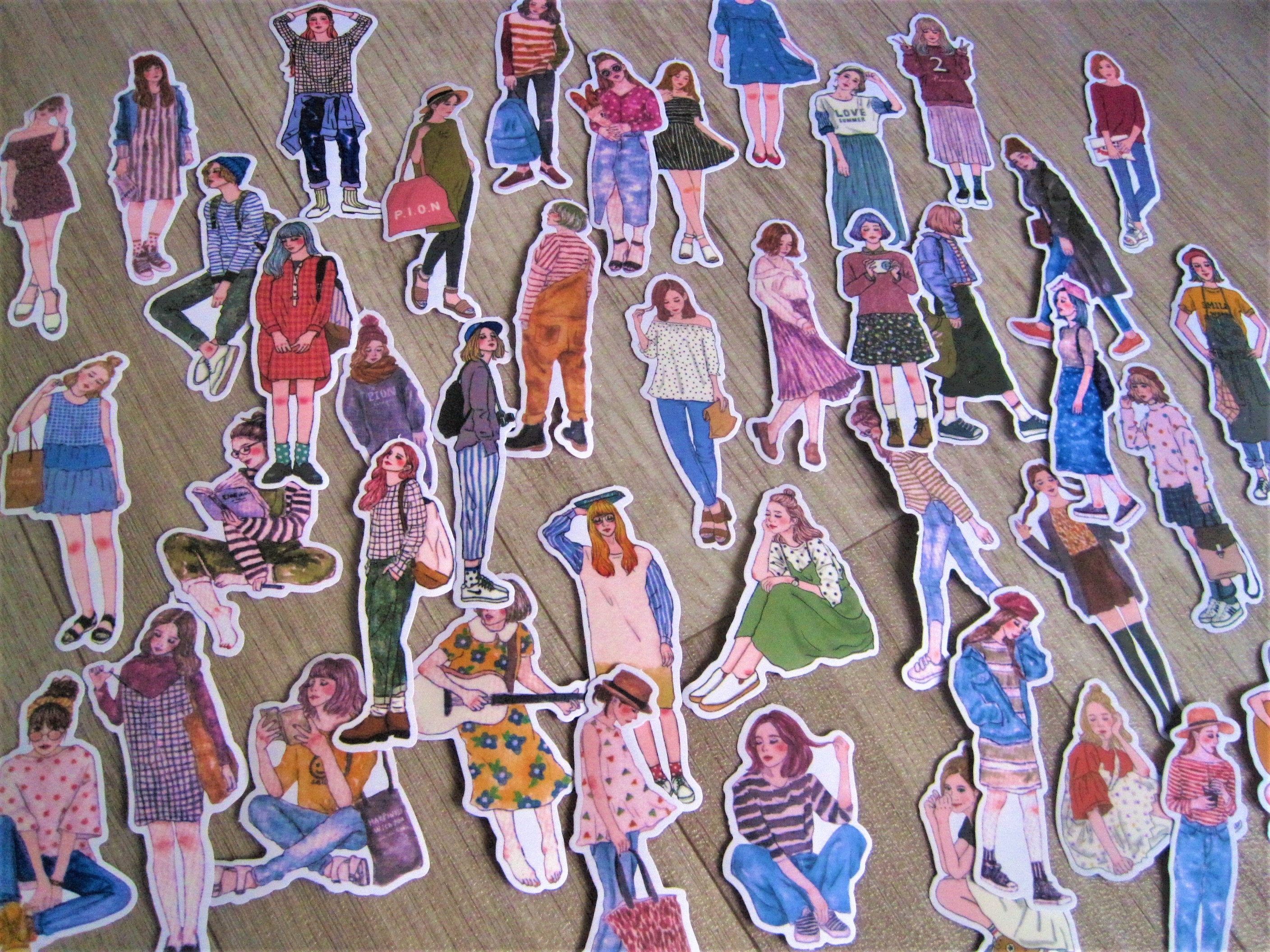 Boho Girl Journal Stickers La Dolce Vita Girl Style Journal - Etsy