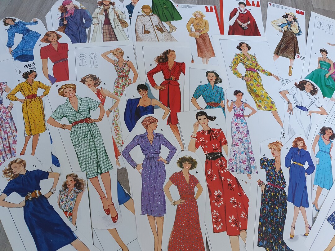 10x Vintage Dress Pattern Figures, Genuine Vintage Sewing Journal ...