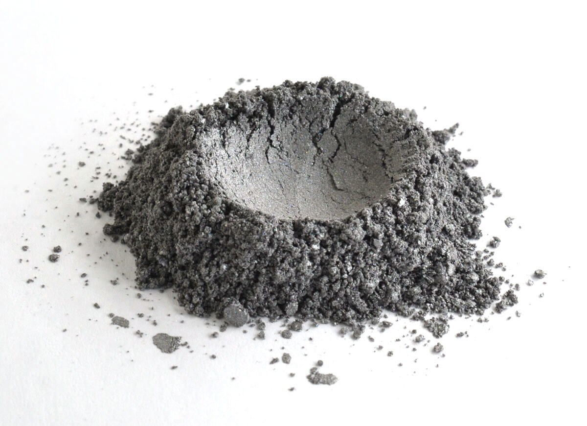 Silver Black Mica Powder Cosmetic Pigment Soap Bath Bombs Nail Art Eye ...