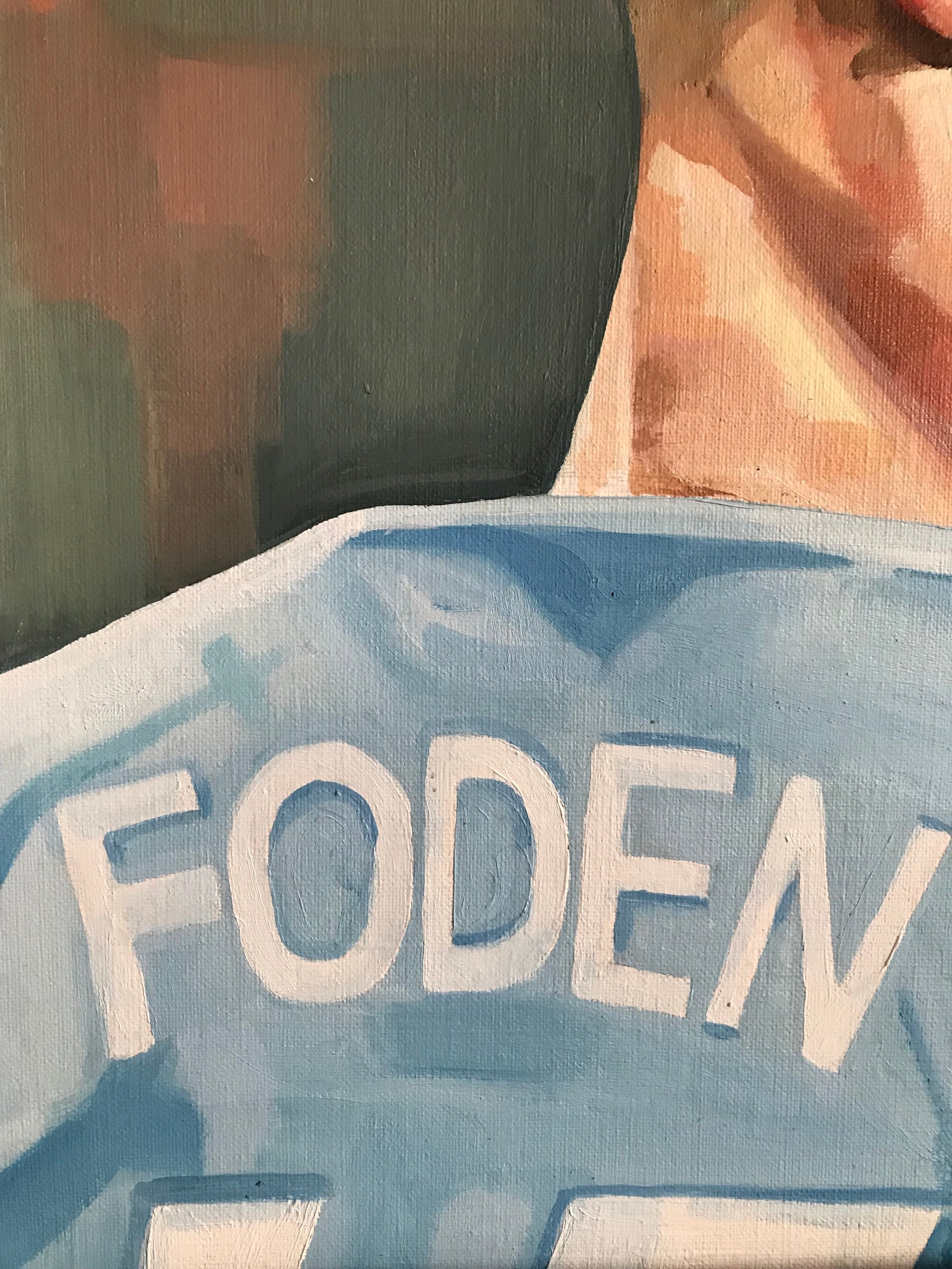Phil Foden, Original Oil Painting, Manchester City Football, Fine Art ...