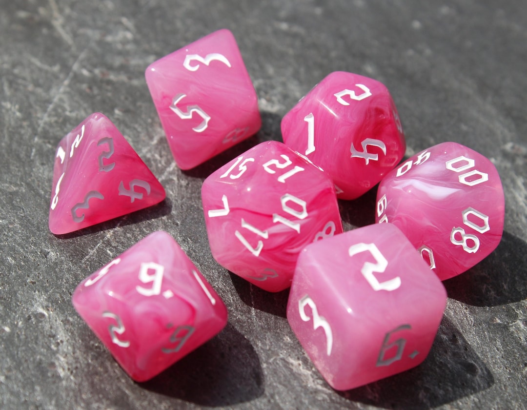 Narcissus' Reflection Dice Set With Velvet Bag 7pcs - Etsy