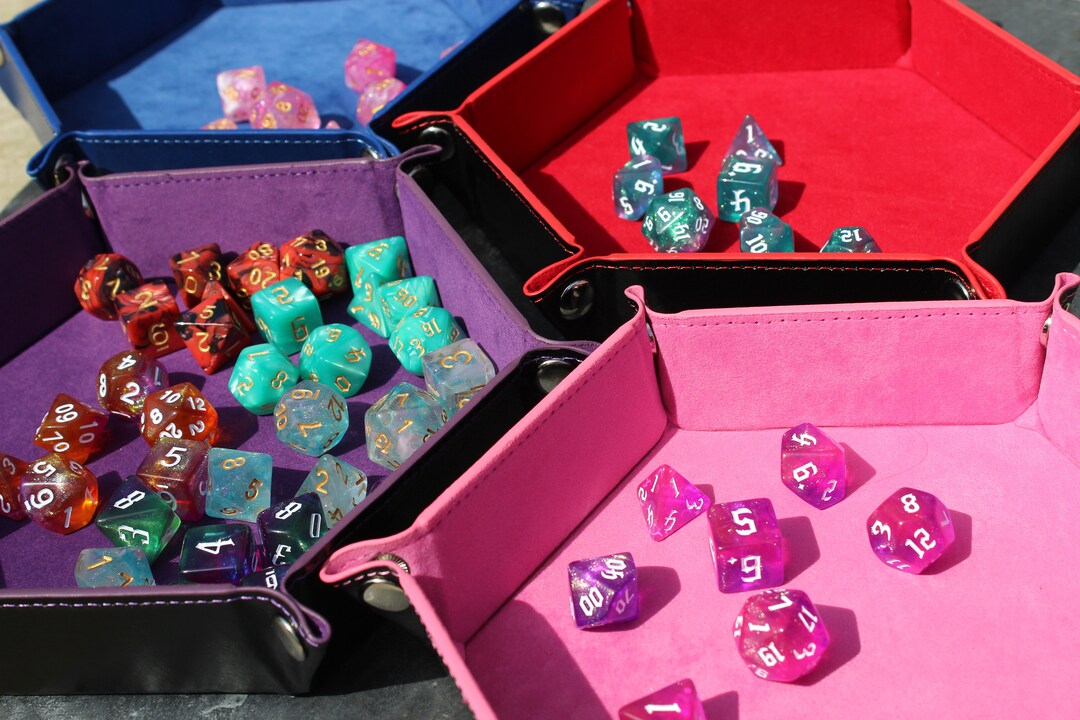 Dice Tray Various Colours PU Leather Velvet Dice Mat D&D Pathfinder ...