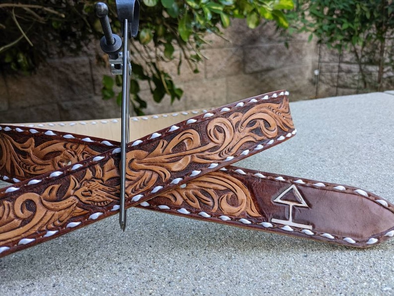 Fully Tooled Custom Buckstitch Belt Adult Size - Etsy
