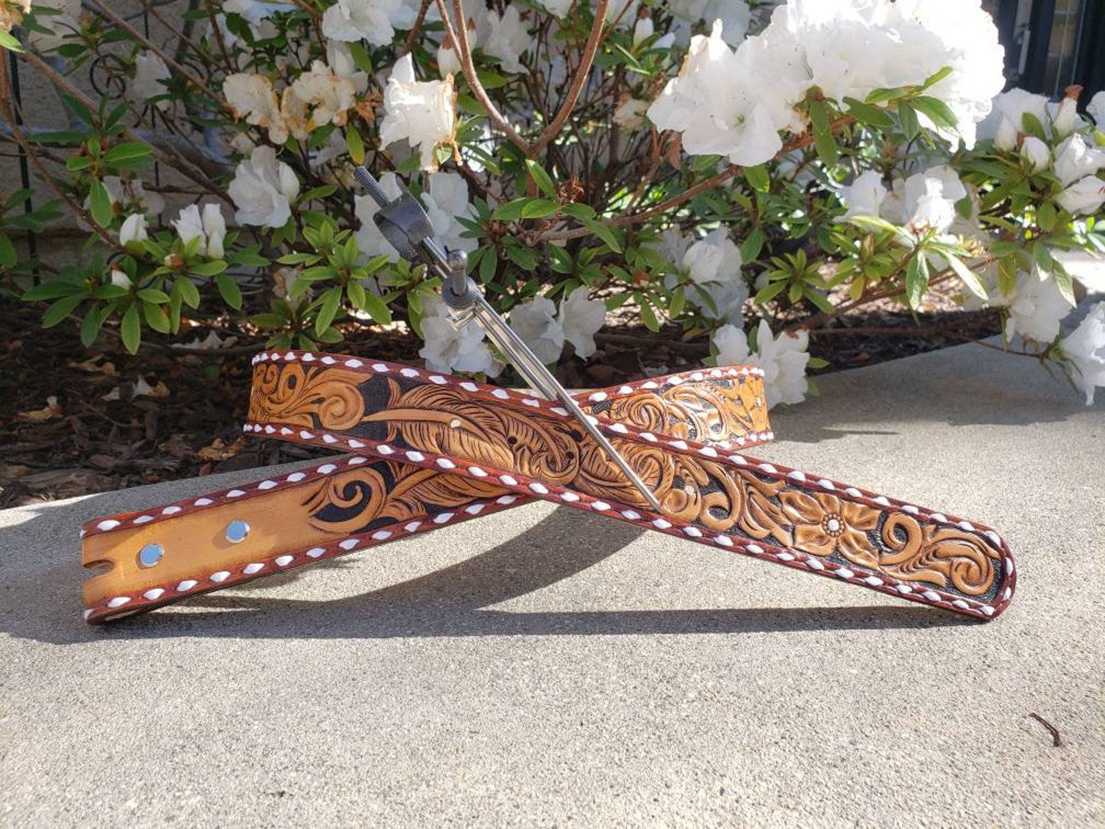 Fully Tooled Custom Buckstitch Belt Adult Size - Etsy