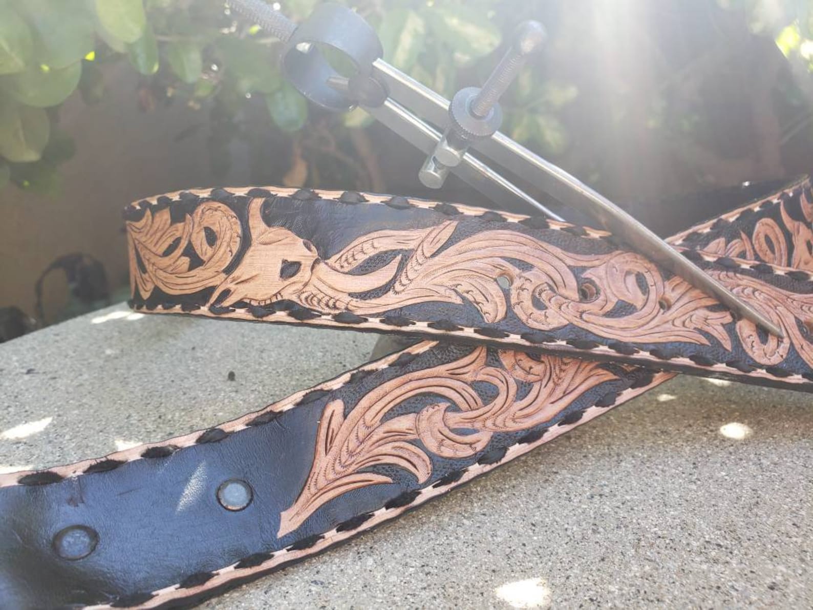 Fully Tooled Custom Buckstitch Belt Adult Size | Etsy