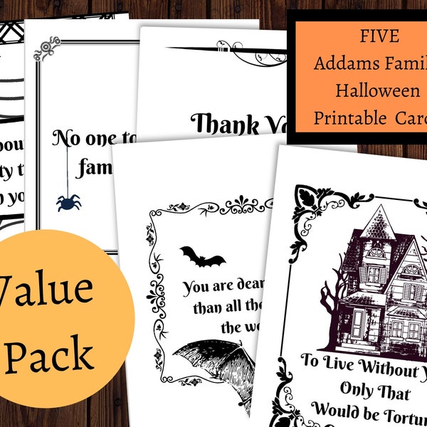 Addams Family Thank You Card - Etsy