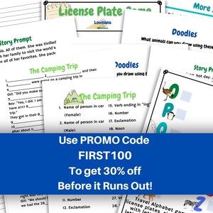 Printable Kids Travel Activities Pack / All Ages Game Bundle for Family ...