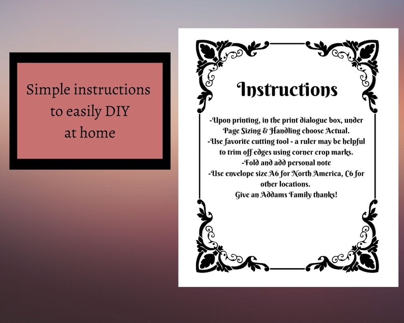 Printable Addams Family Thank You Cards, Addams Family Cartoon, Goth ...