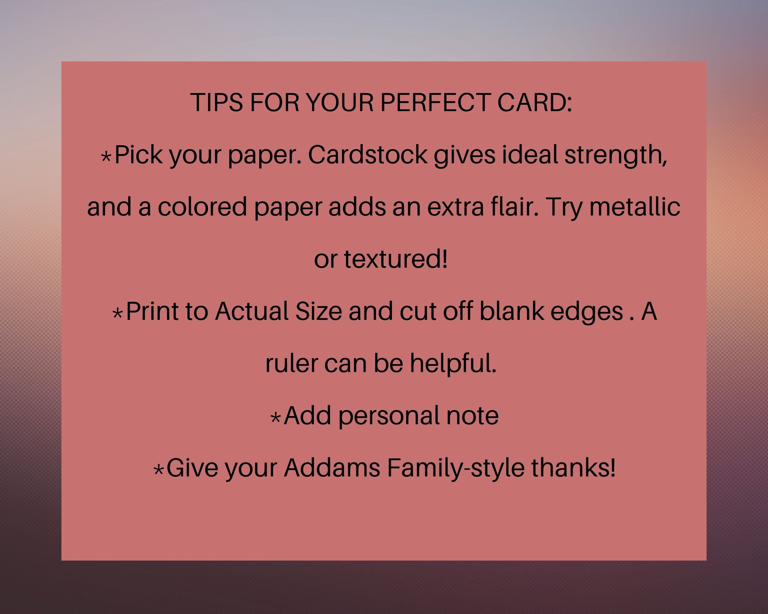 Printable Addams Family Thank You Cards, Addams Family Cartoon, Goth ...