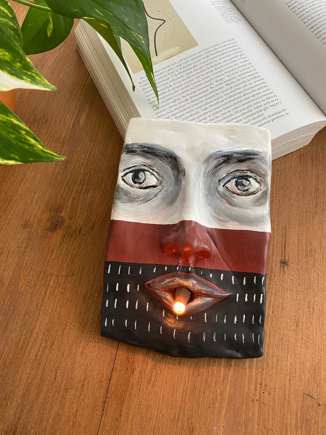 NEW Face Incense Holder Meditation Aroma Therapy Incense Stick Holder ...