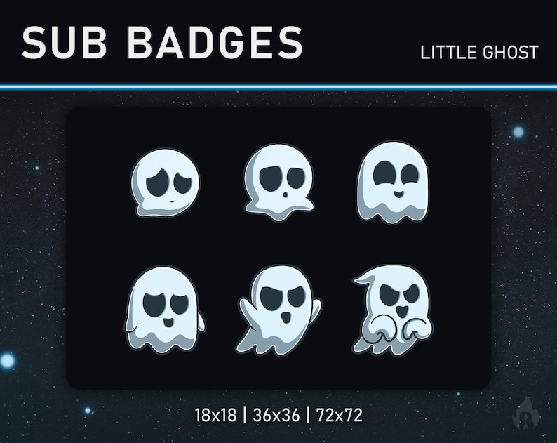 TWITCH Sub Badges (little Ghost) - Etsy