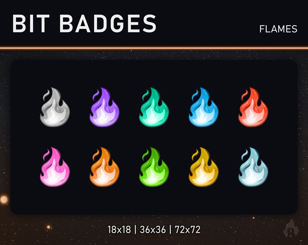 TWITCH Bit Badges / Cheer Badges (flames) - Etsy