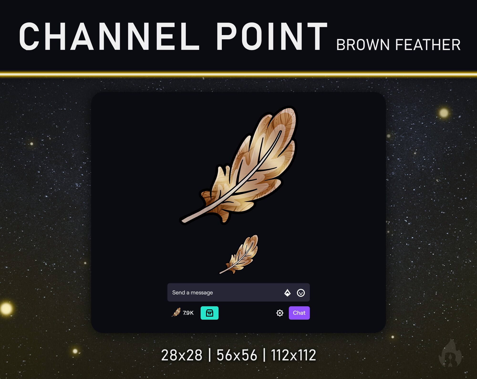 TWITCH Channel Point/emote (brown Feather) - Etsy