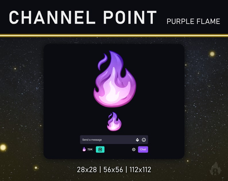 TWITCH Channel Point/emote (purple Flame) - Etsy