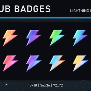 TWITCH Sub Badges (lightning Bolt) - Etsy