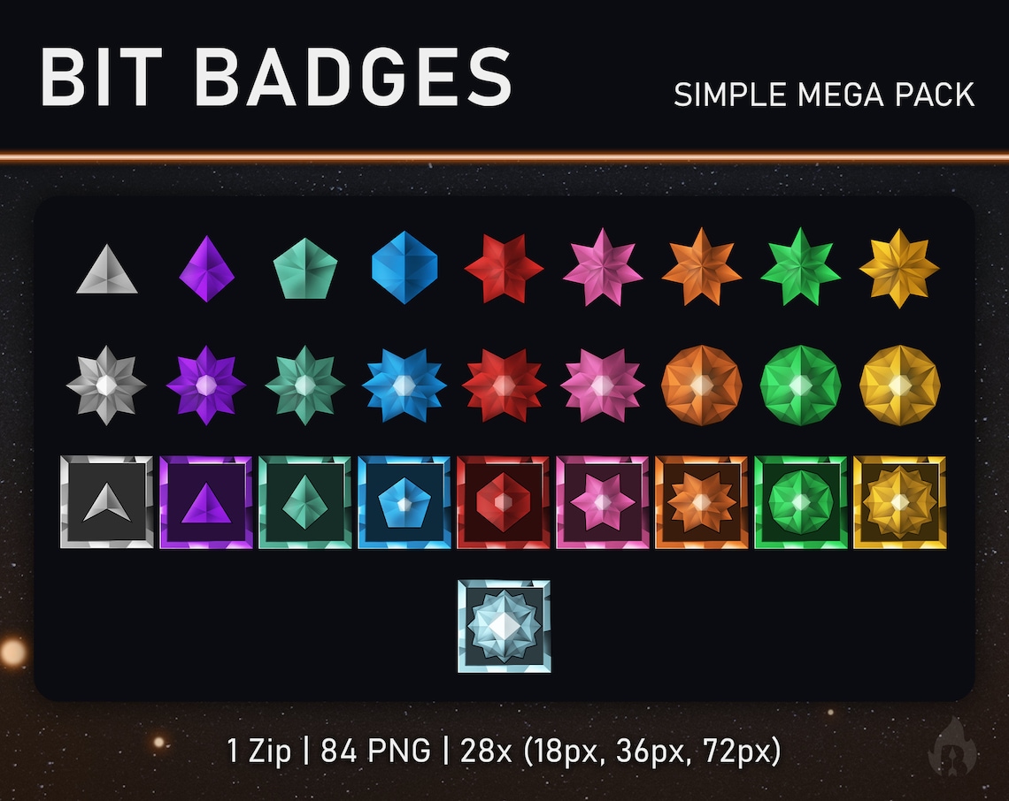TWITCH Bit Badges / Cheer Badges (MEGA PACK Simple Badges) - Etsy