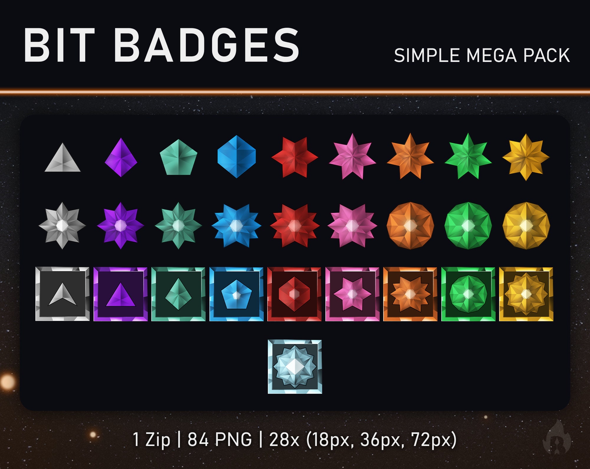 TWITCH Bit Badges / Cheer Badges (MEGA PACK Simple Badges) - Etsy
