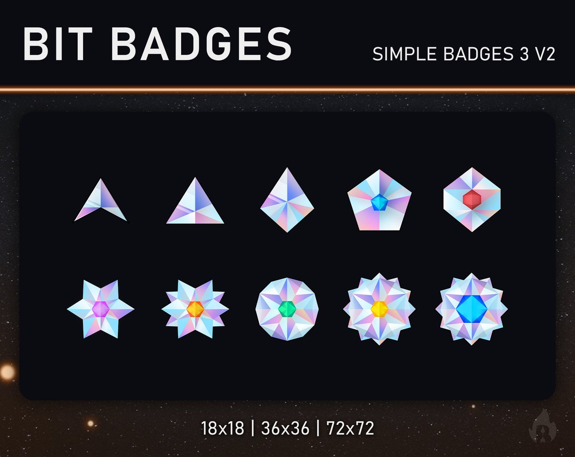 TWITCH Bit Badges / Cheer Badges (simple Badges 3 V2) - Etsy