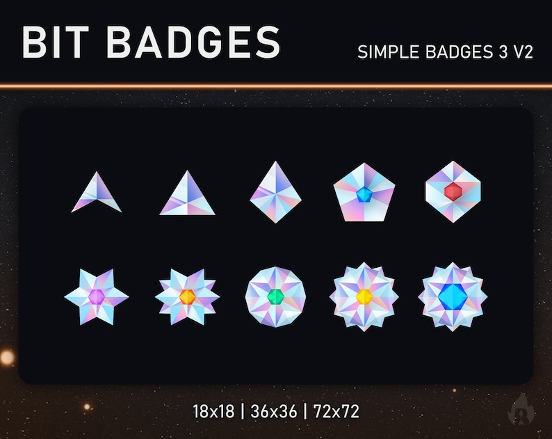 TWITCH Bit Badges / Cheer Badges (simple Badges 3 V2) - Etsy