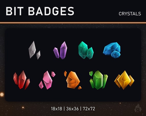 TWITCH Bit Badges / Cheer Badges crystals - Etsy Australia