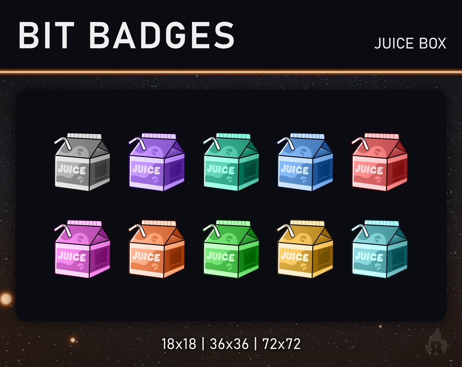 TWITCH Bit Badges / Cheer Badges (juice Box) - Etsy