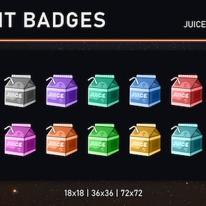 TWITCH Bit Badges / Cheer Badges (juice Box) - Etsy