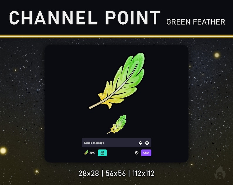 TWITCH Channel Point/emote (green Feather) - Etsy