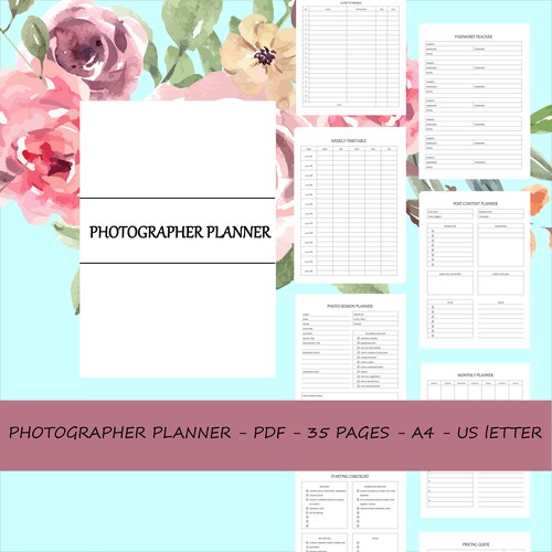 Photographer Planner Photography Book Photo Session Workflow - Etsy Canada