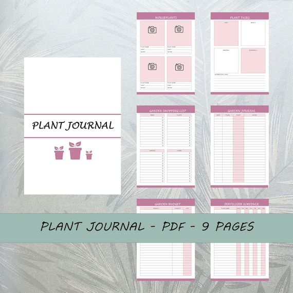 Plant Journal Printable Plant Tracker Houseplant Planner - Etsy