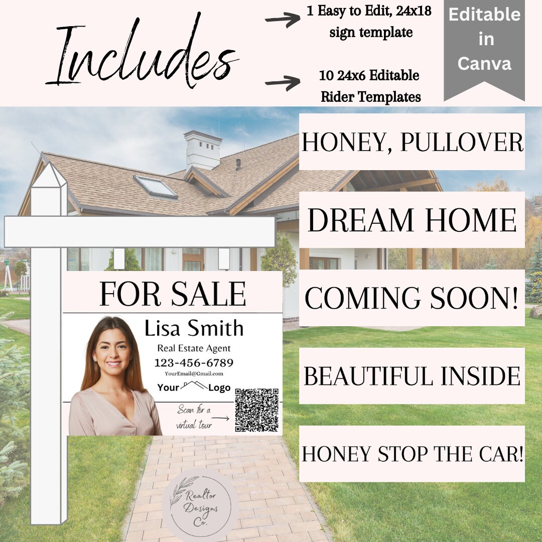 Real Estate Yard Sign | Real Estate Sign Design | | for Sale Sign ...