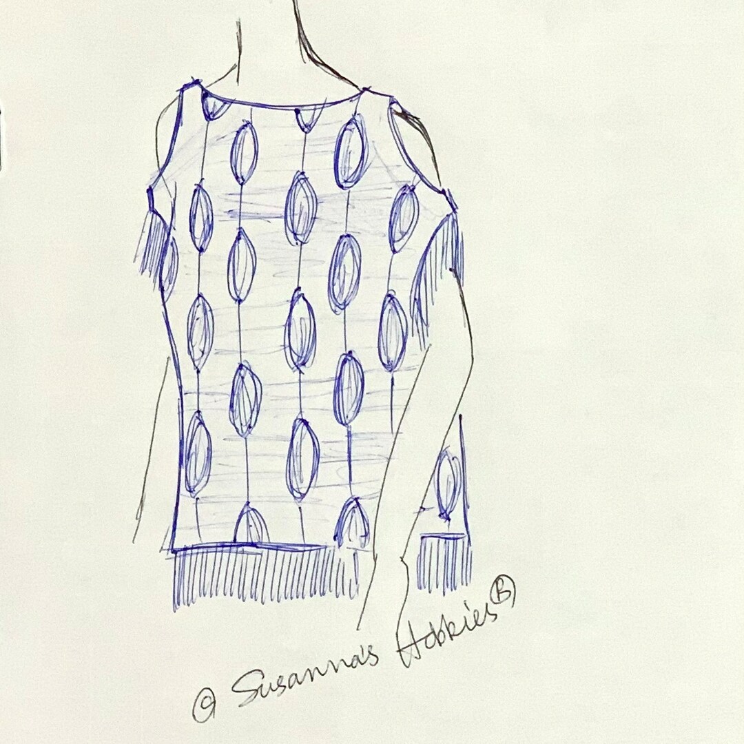 Crochet Pattern (japanese) "slit Shoulder Fringe Swinging Boho Top (S/M ...